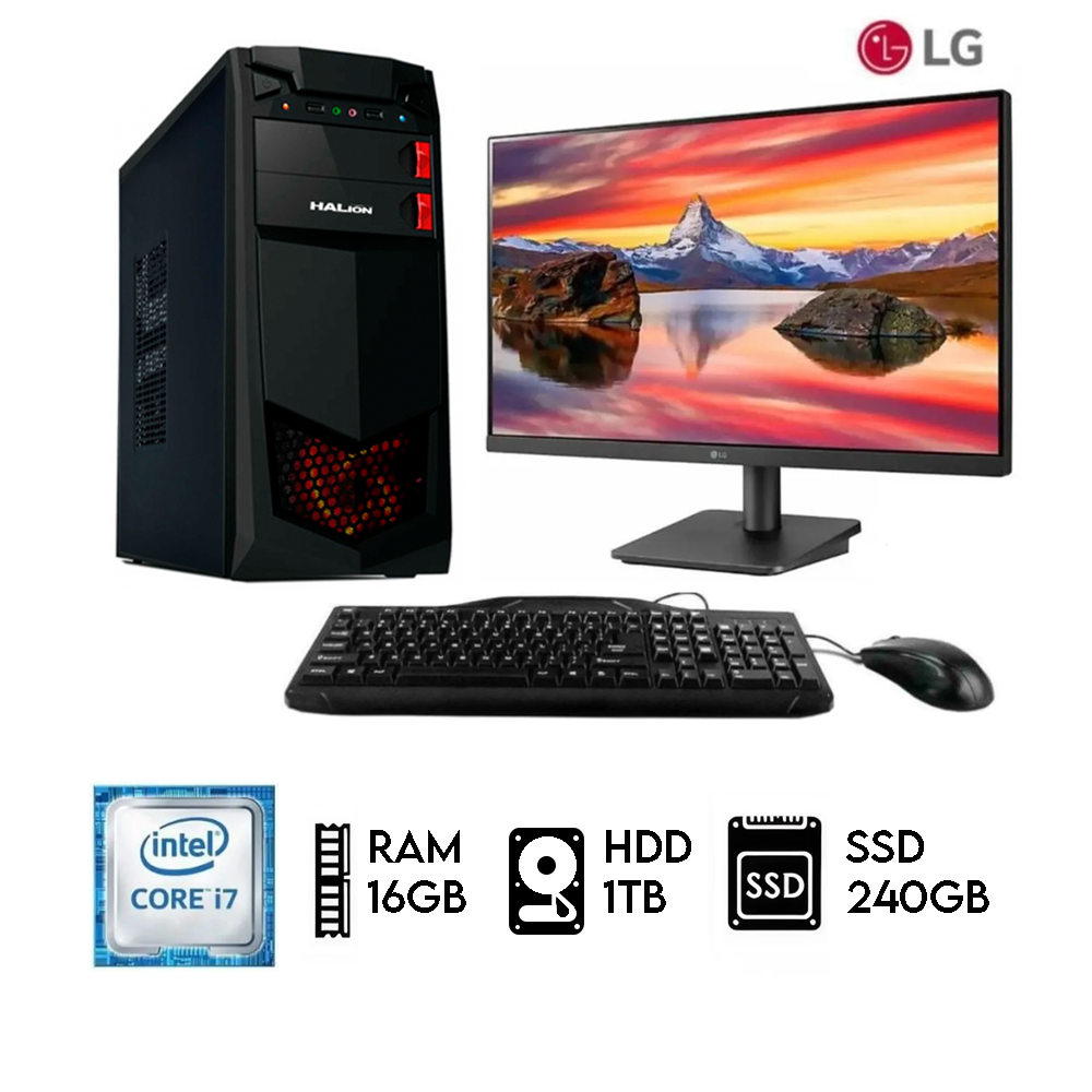 PC COMPUTADORA Intel Core i7 3.2GHZ Monitor 22" RAM 16GB DISCO 1TB SSD ...